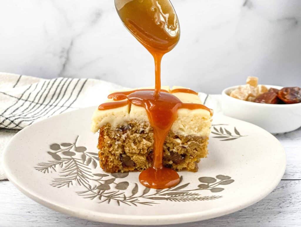 Caramel Ginger Date Cake - Live to Sweet