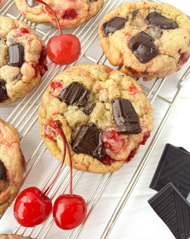 Cherry Chocolate Chip Cookies - Live to Sweet